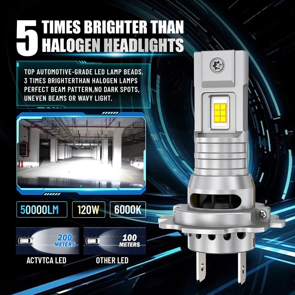 2x H7 Super Bright LED Headlight Bulbs Conversion Kit High Low Beam ...