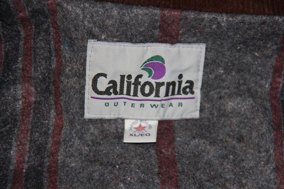 Vintage California Outerwear Men's Blanket Lined Workwear Jacket XL USA ...