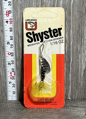 Shyster Jensen 1/16 Oz Vintage Rare Antique Lure Black and Yellow Lure ...