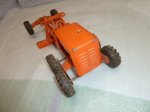 Vintage Structo Orange Metal Road Grader Tractor Toy w Orig Labels - 18 ...