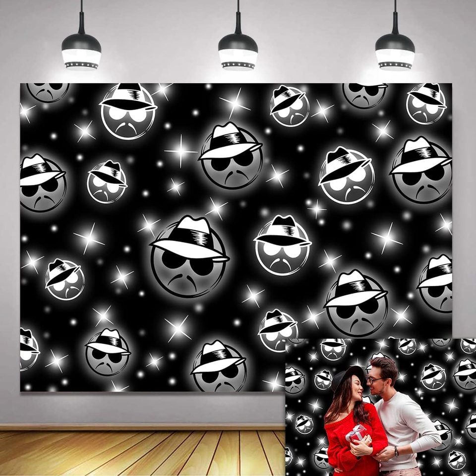 Cholo Theme Backdrop Early 2000S Background 7X5Ft Black Glitter Old ...