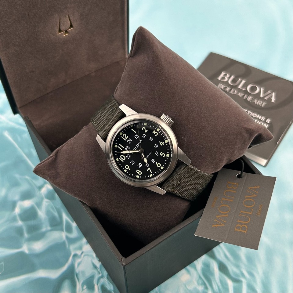 Bulova Men's 96A259 Military VWI Special Edition Hack Black Automatic ...