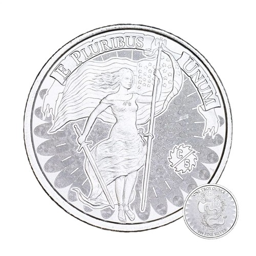 Unity & Liberty Symbol - 1 Oz .999 Fine Silver Coin Silver Round Ounce ...