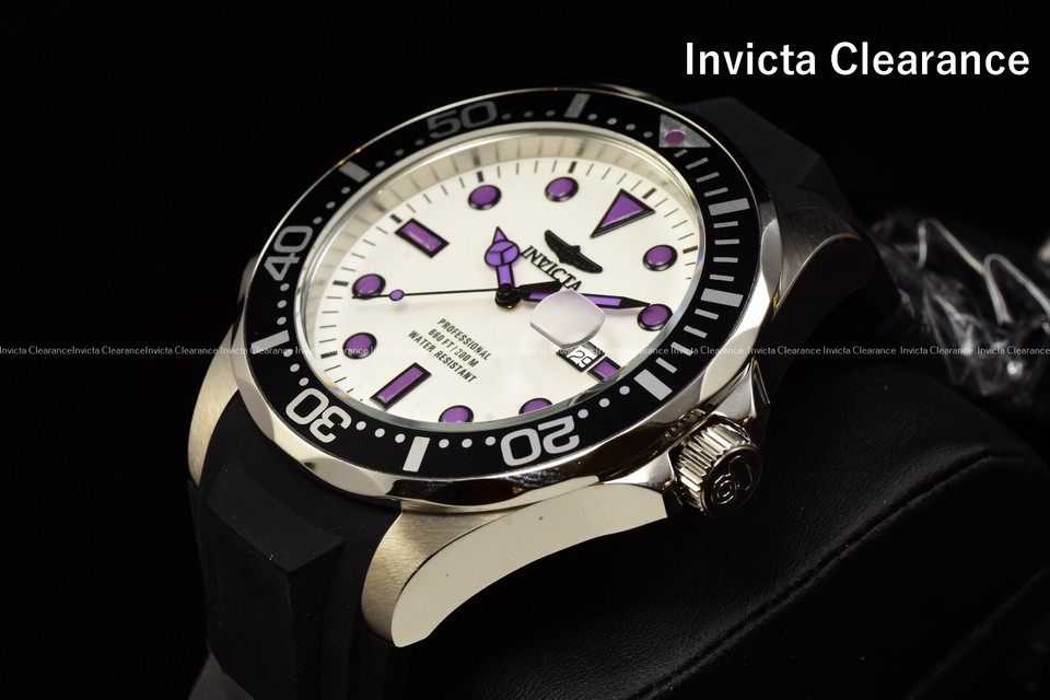 Invicta Grand XXL 60mm NIGHT VISION PURPLE MARK Quartz LUME DIAL ...
