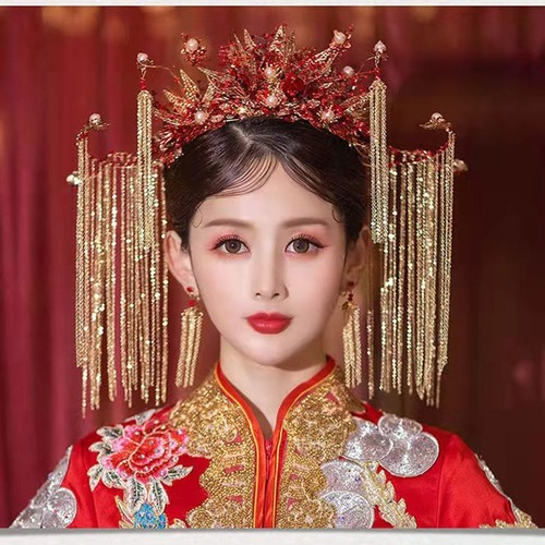 Chinese Hanfu Hair Accessories Bride Wedding Tiara Xiuhe Tiaras Hair ...