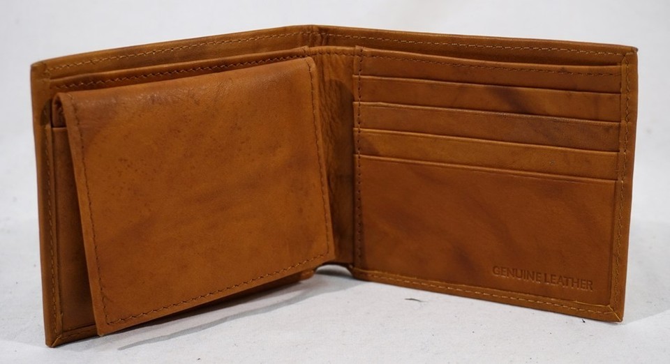 North Dakota State NDSU Bison Embossed Brown Leather Billfold Wallet | eBay