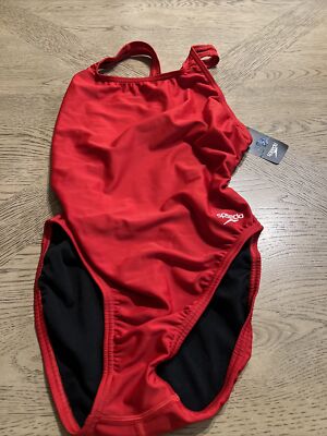 Speedo Women's Pro LT Superpro Red One Piece Training Swimsuit Size 10 ...