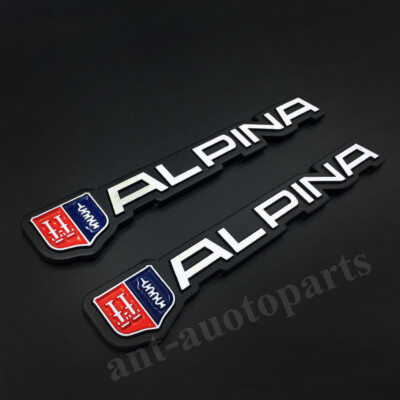 NEW 2x Metal Alpina Emblem Badge Sticker Auto Trunk Rear Tailgate Car ...