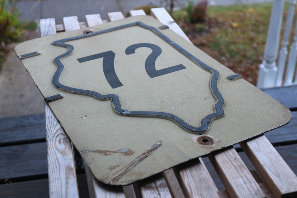 Vintage Embossed 1957 ILLINOIS State Highway 72 Road Sign | eBay