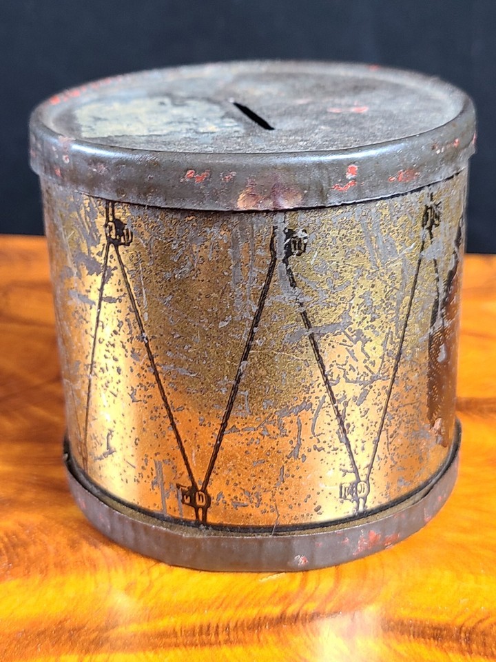 1876 CENTENNIAL PRESIDENT GEORGE WASHINGTON ABE LINCOLN TIN METAL DRUM ...