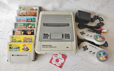SFC Console Bundle 7 Games Controllers Nintendo Super Famicom SNES ...