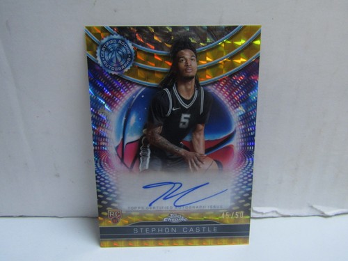 2024-25 Topps Chrome Stephen Castle Gold Refractor Auto RC /50 | eBay