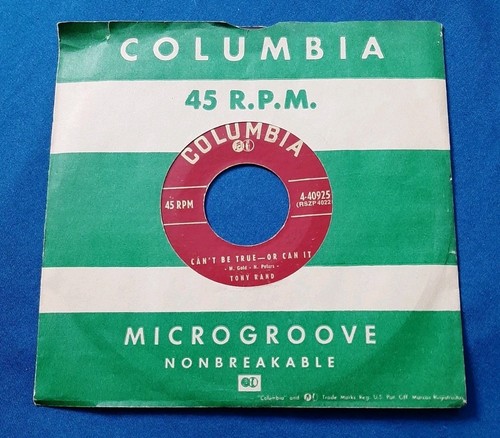 Tony Rand 45 Seven Come Eleven / Can't Be True Or Can It Columbia 4 ...