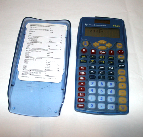 Texas Instruments Explorer Student School Calculator Blue Solar TI-15 ...