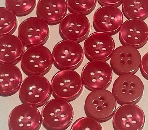 25 Red Buttons 11mm Flat Backed 4 Hole A52-7 Aussie Seller | eBay