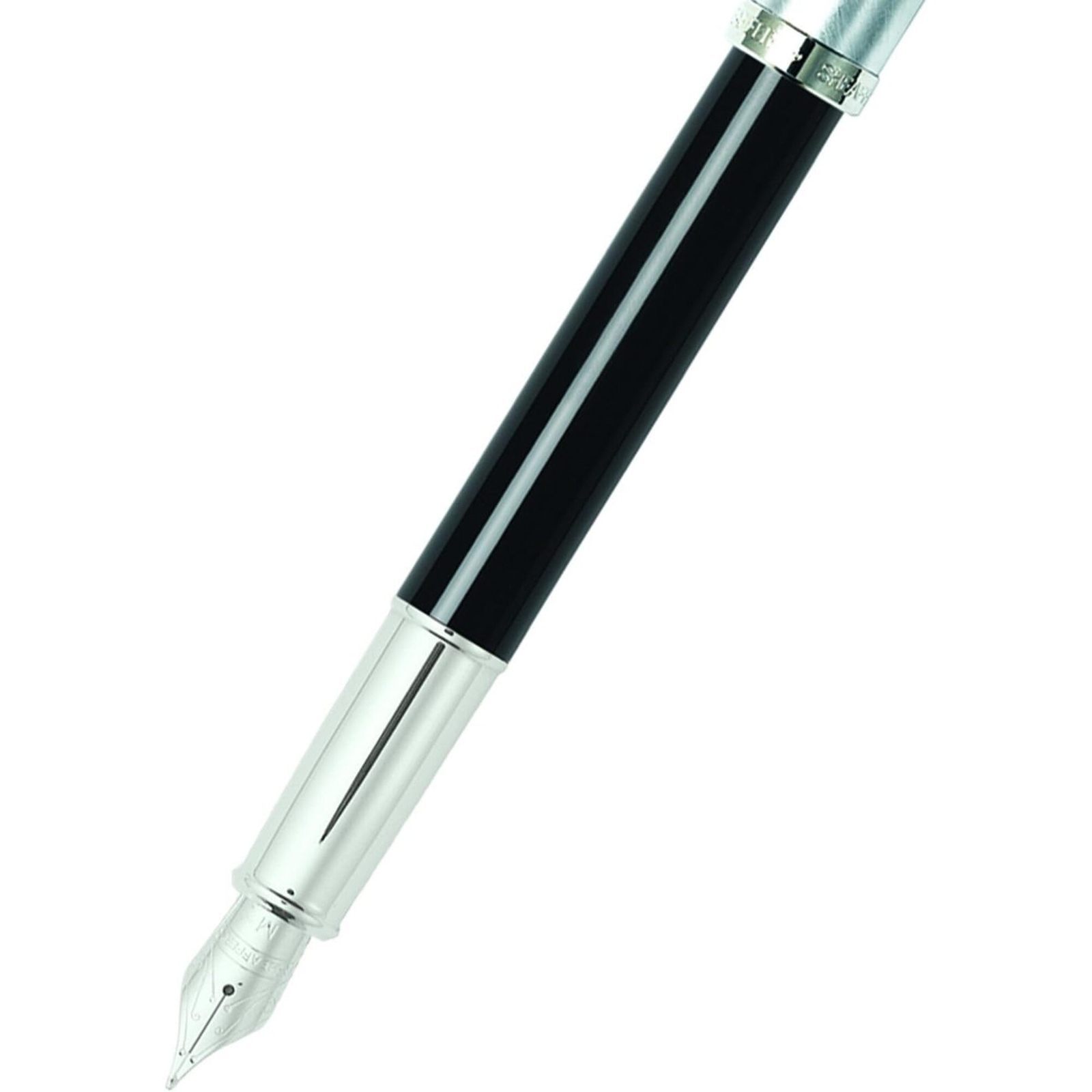 Sheaffer Fountain Pen 100 Glossy Black Barrel Cut Out Clip Medium ...