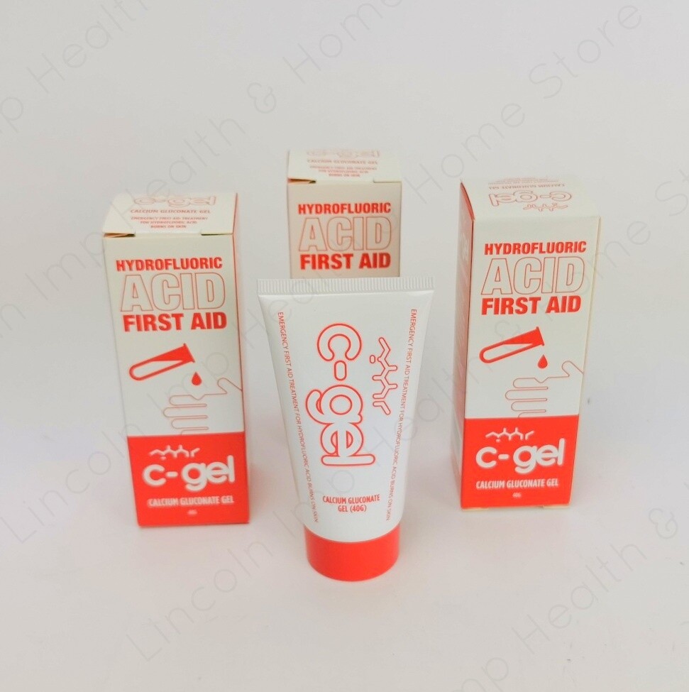 C-Gel HF Antidote Gel (Calcium Gluconate) 40g Hydrofluoric Acid Burns ...