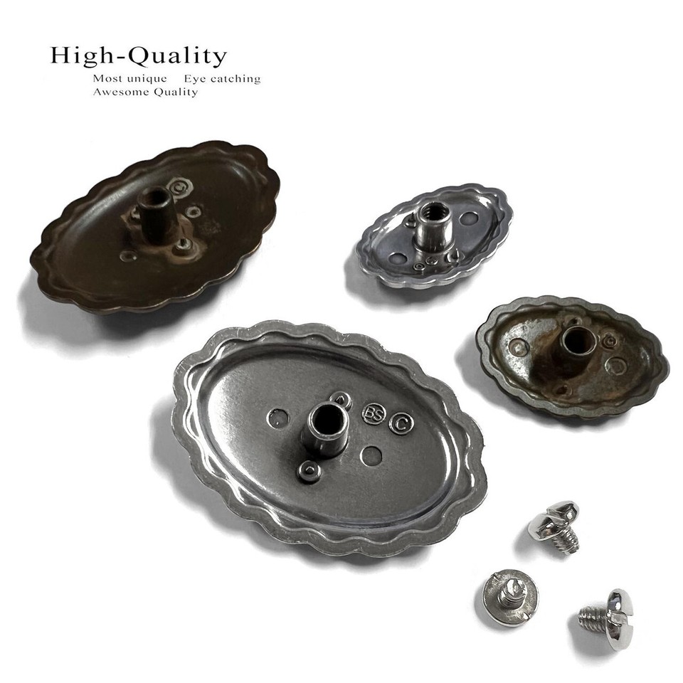 Leather Craft Concho Southwestern Antique Silver Engraved Oval Concho ...