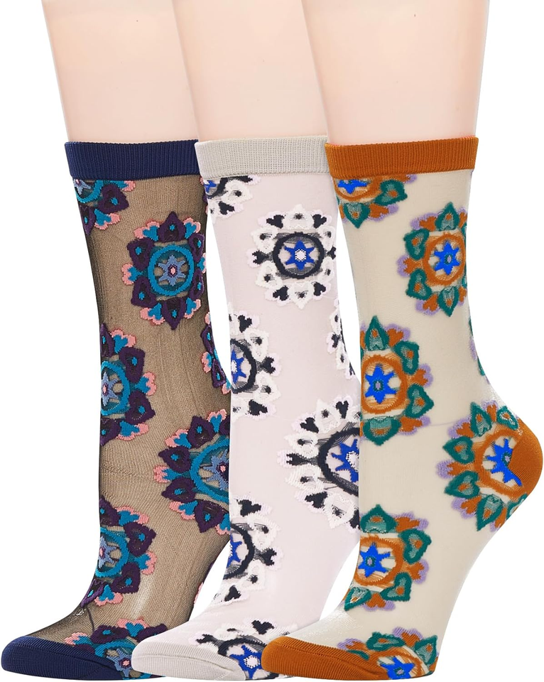 Sheer Socks Mesh Lace Socks Transparent See Through Socks Colorful ...