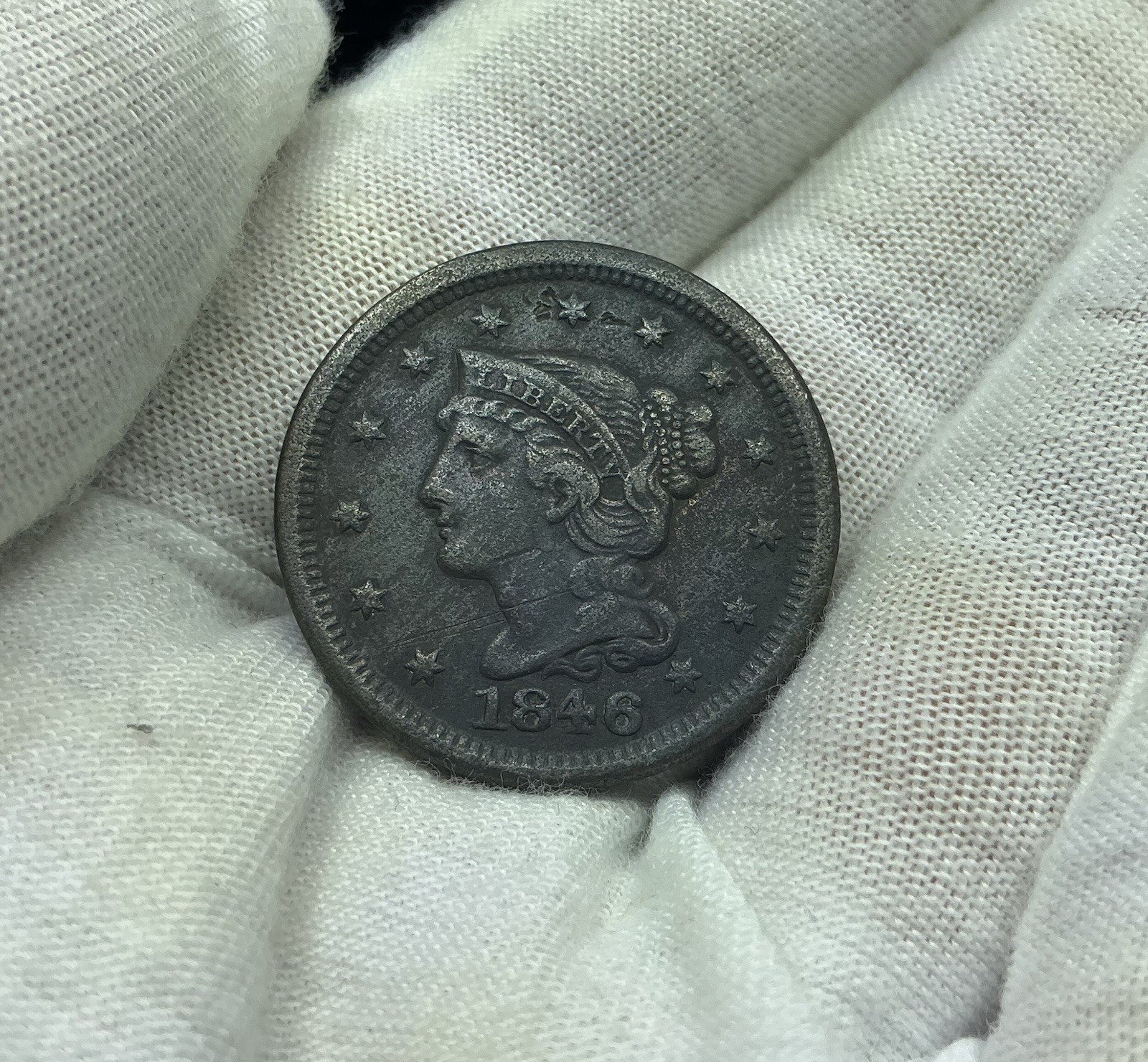 1846 Braided Hair Large Cent 1c M348 | eBay