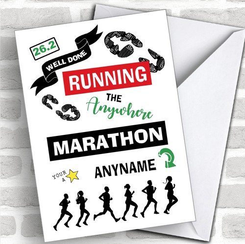 Running Anywhere Marathon Congratulations Personalised Card | eBay UK