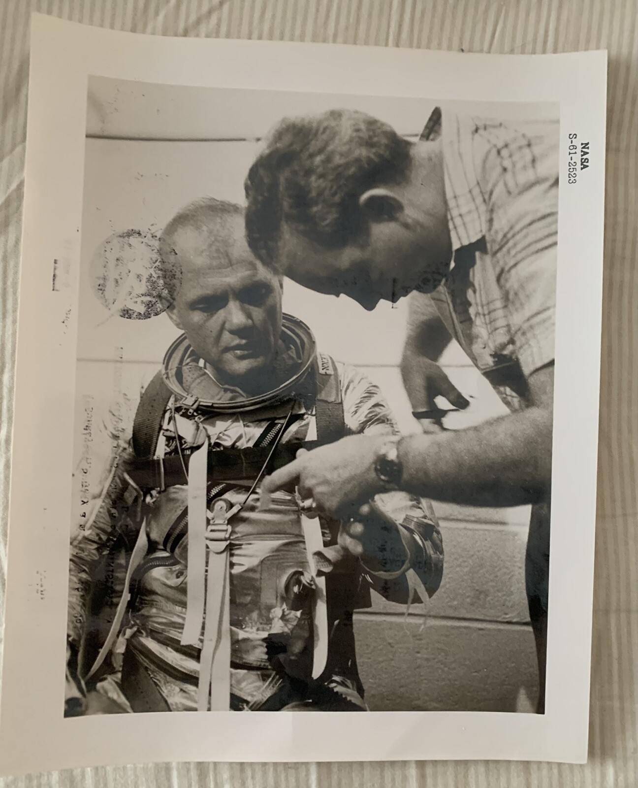 Original Vintage Nasa Photograph of John Glenn - Blue Text Black Nasa ...