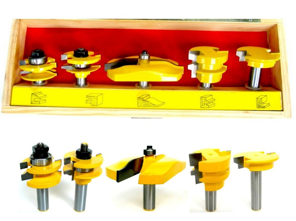 5 pc 1/2 SH 3-1/2" Dia. Ogee Raised Panel & Ogee R&S Router Bit Set S ...
