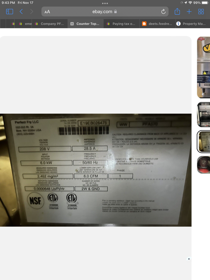 Perfect fry self contained deep fryer | eBay