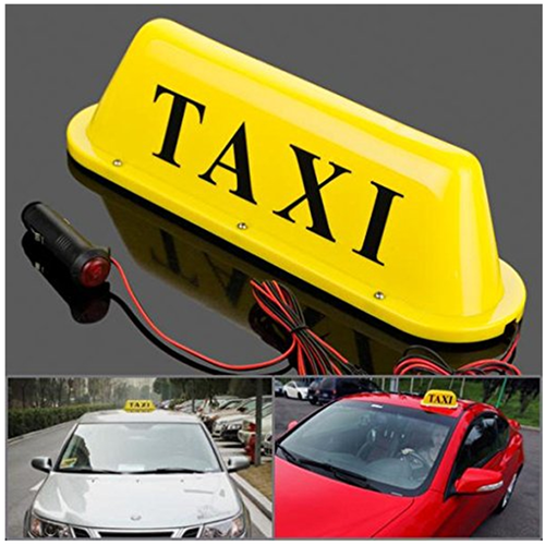 12V Magnetic LED Taxi Sign Top Light Cab Roof Illuminated Topper Car ...