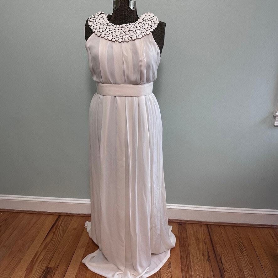 Raoul white embellished silk maxi dress size 6 - Gem