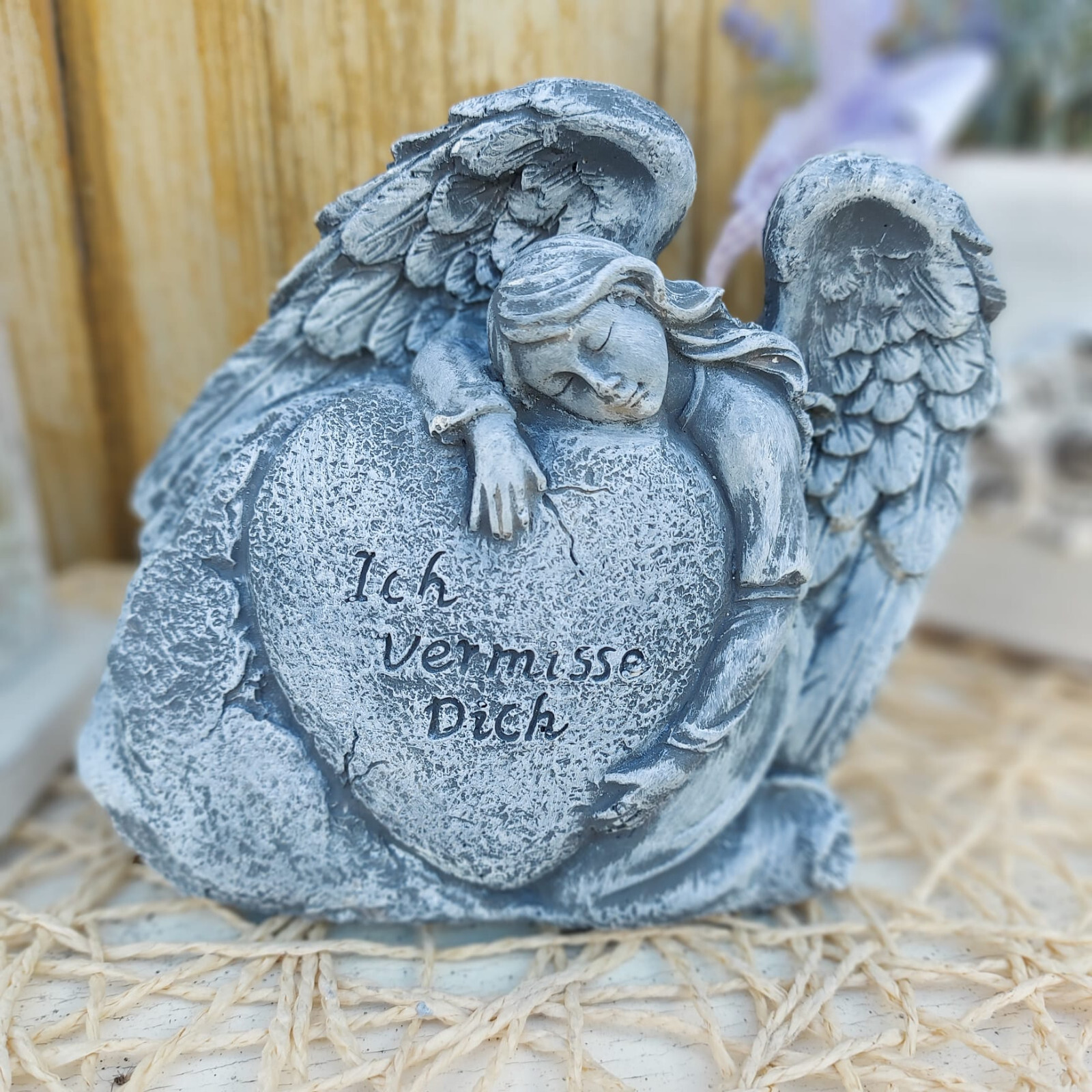 Grabschmuck Grabengel Engel Steinfigur Grab Steinguss Massiv Wetterfest ...