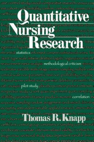 Education Ser.: Quantitative Nursing Research by Thomas R. Knapp (1998 ...