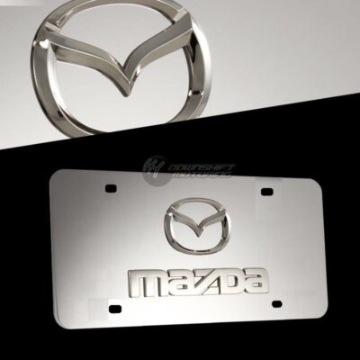For MAZDA Logo Front Mirror Stainless Steel License Plate Frame GENUINE ...