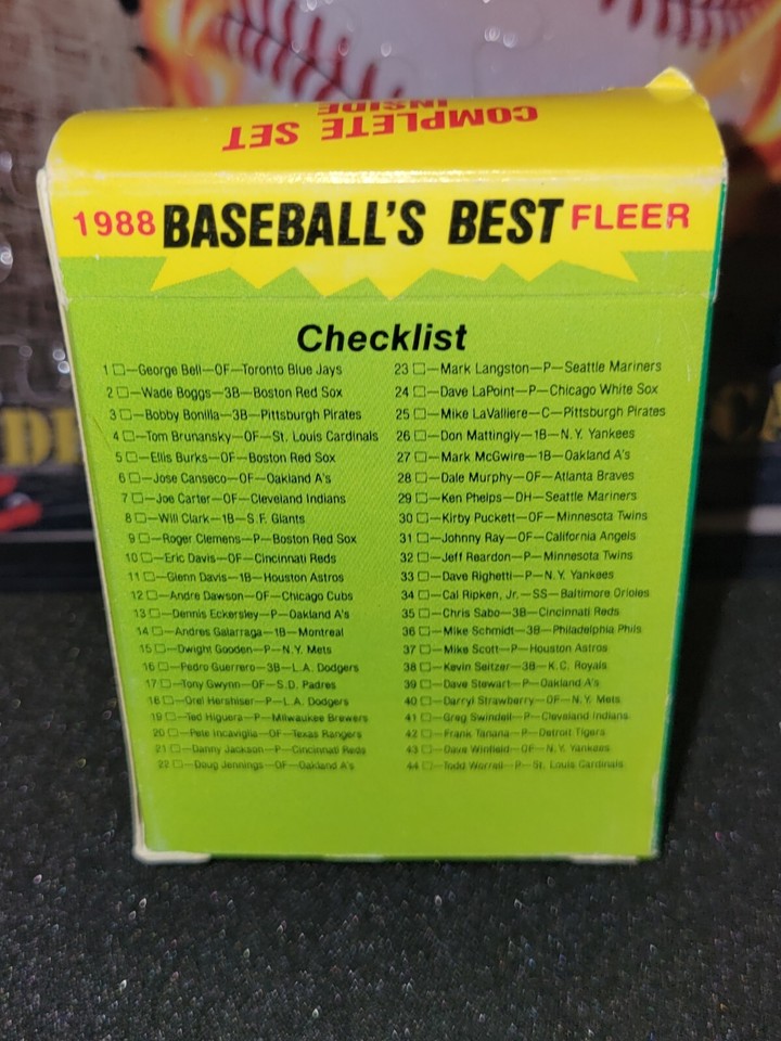 1988 FLEER BASEBALL'S BEST SLUGGER VS PITCHERS FACTORY SEALED SET | eBay