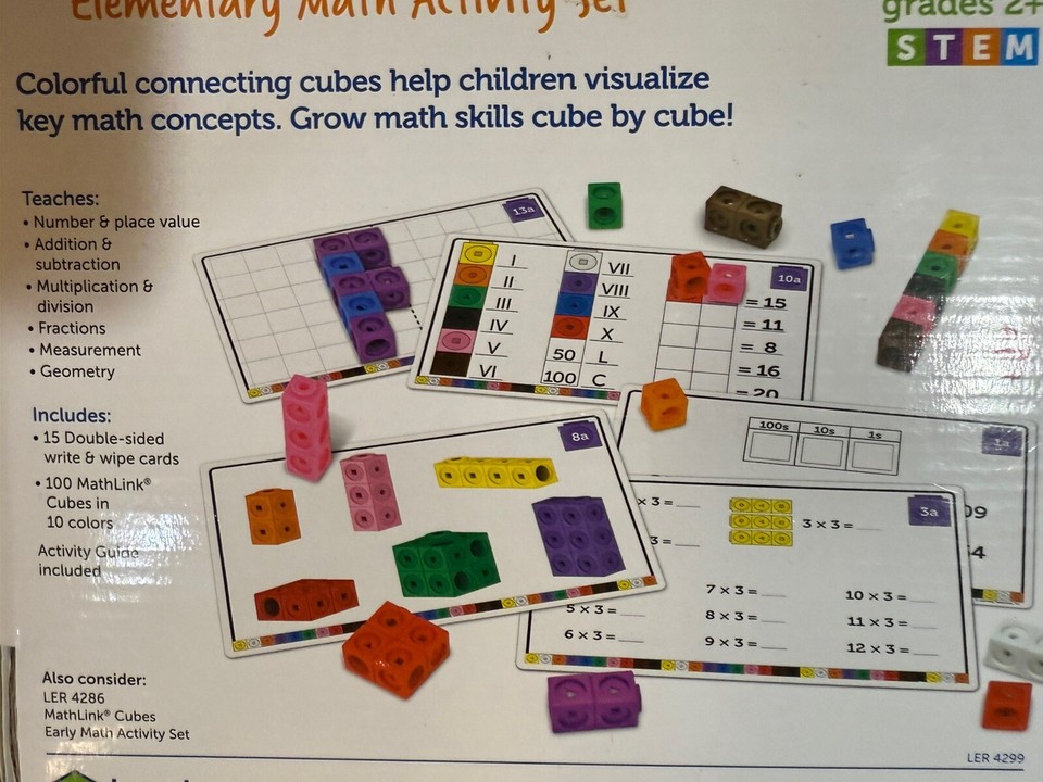 Learning Resources Mathlink Cubes Elementary Math Activity Set Multicolor (LER | eBay