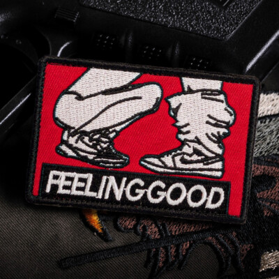 Feeling Good Hook Loop Patch Embroidered Sew On Badge Fabric DIY Craft ...