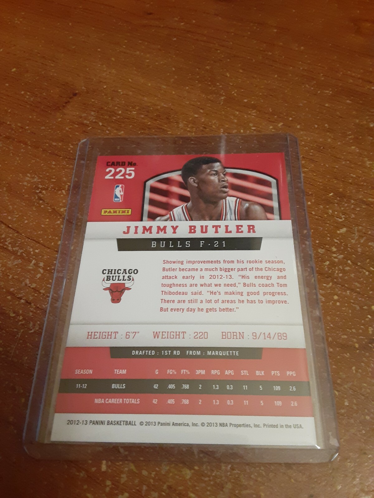 2012-13 Panini Jimmy Butler Rookie Card RC #225 Bulls Heat | eBay