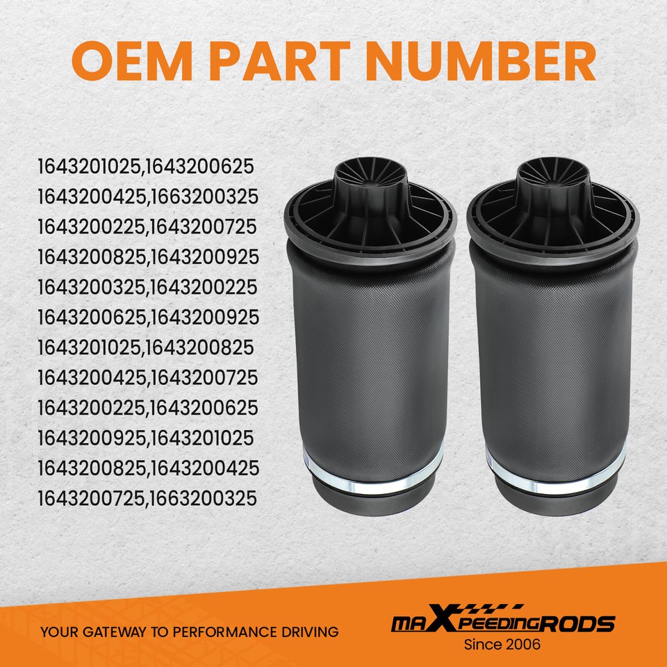 Rear X2 L/R Air Shock Absorber Spring Bag for Mercedes Benz ML500 ...