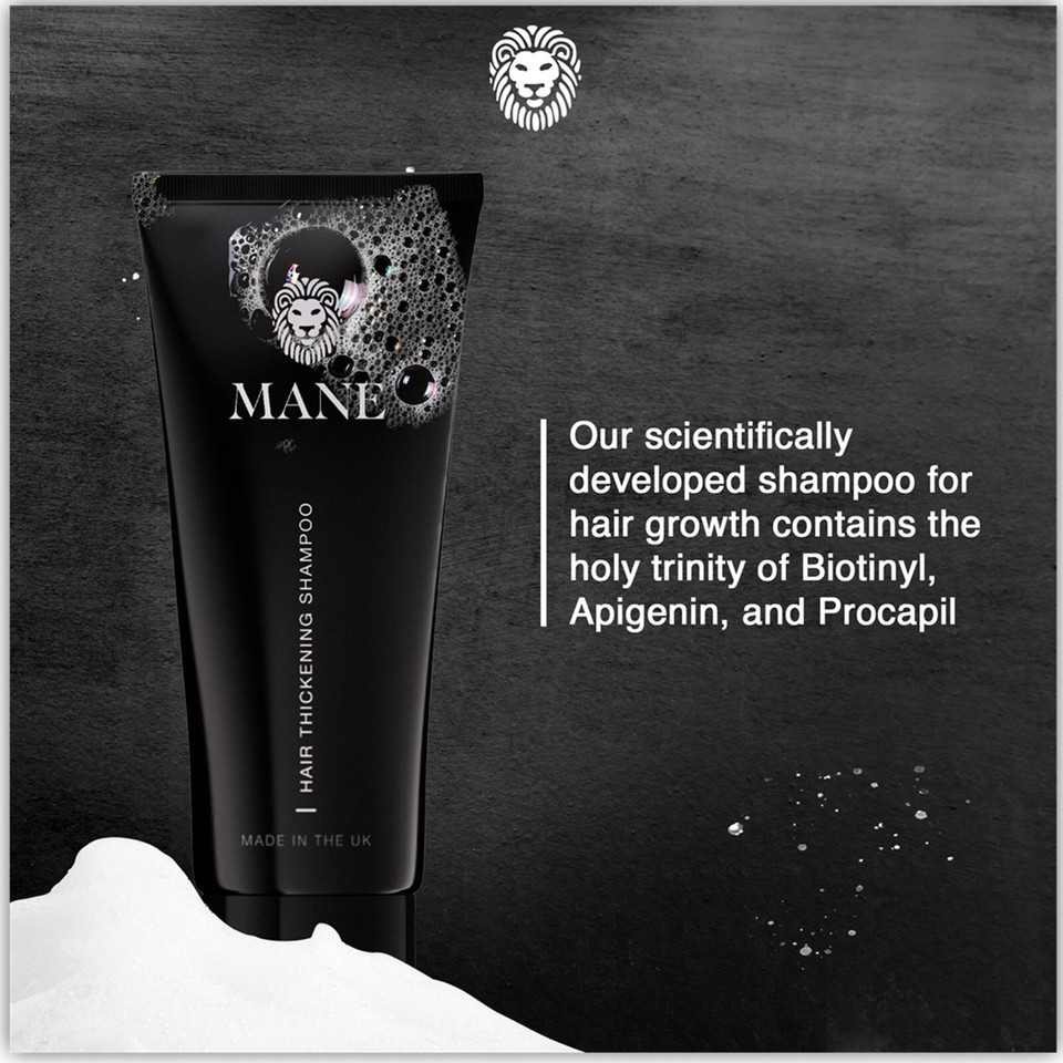 Mane Hair Thickening Shampoo & 2 x Mane Hair Thickener/Root Concealer ...