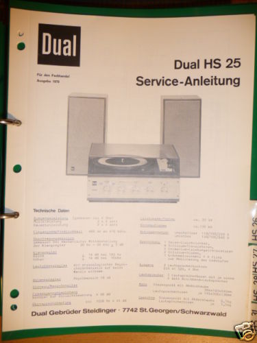 Manuel De Service Dual HS 25 Système HiFi, ORIGINAL | eBay