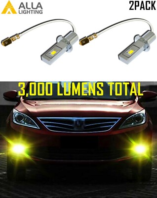 Alla Lighting H3 Golden YELLOW Fog Light Bulb,LED Foglight for Cars ...