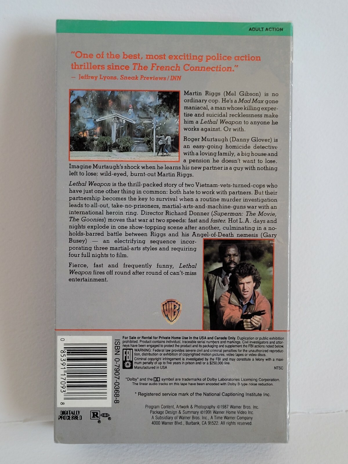 Vintage SEALED Lethal Weapon VHS Tape 1991 Warner Bros Movie NOS Mel ...