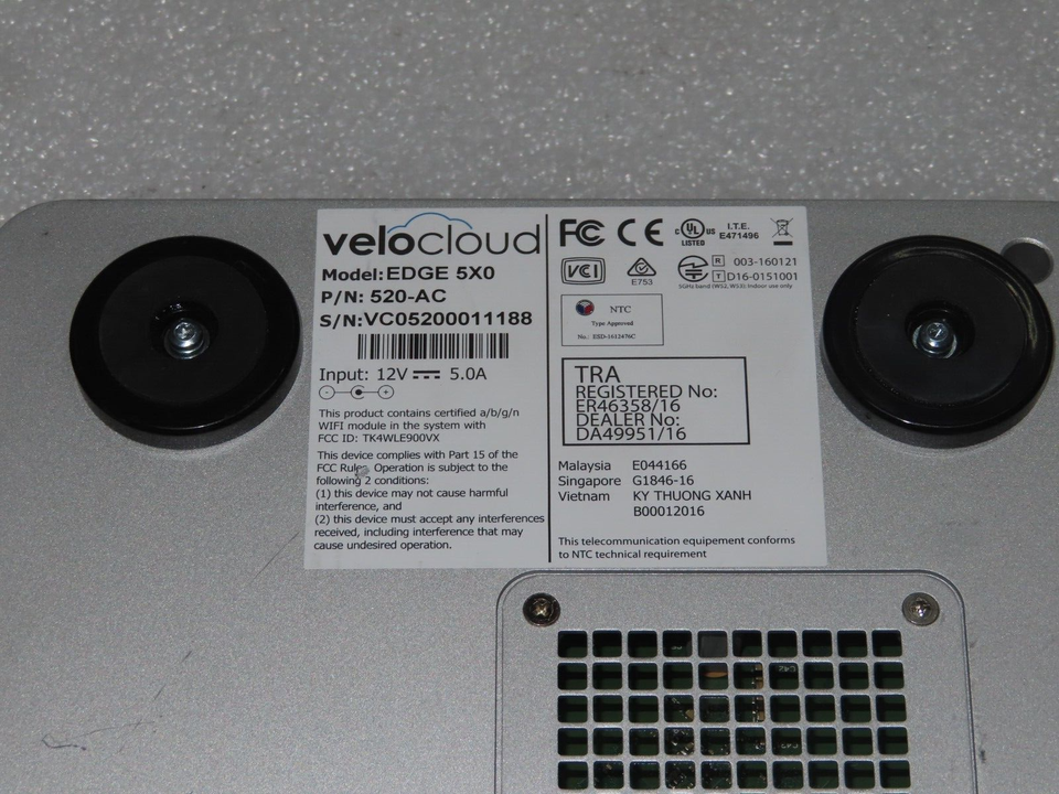 Velocloud Edge 5X0 AC wireless gateway virtual cloud network ** NO ...