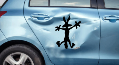 XL (extra large) Wile E Coyote Hitting Wall Splat Wiley Vinyl Decal ...