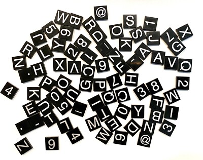 Black 2x2 Alphabet Letter & Number Bricks Total 80Pieces 100% For Lego ...
