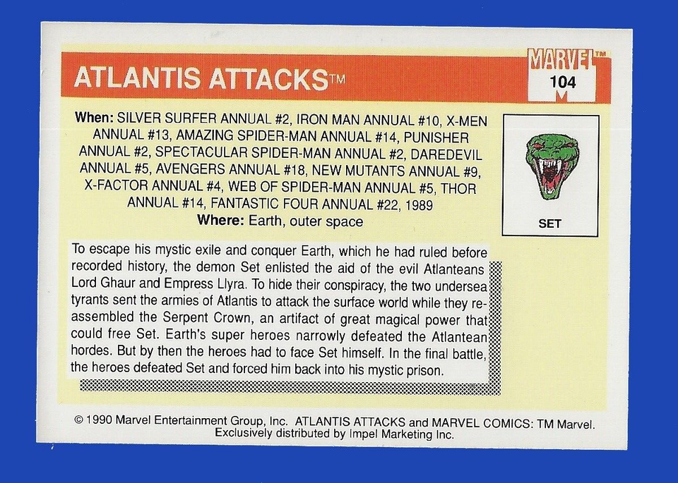 1990 Marvel Universe #104 ATLANTIS ATTACKS - NM-MINT | eBay