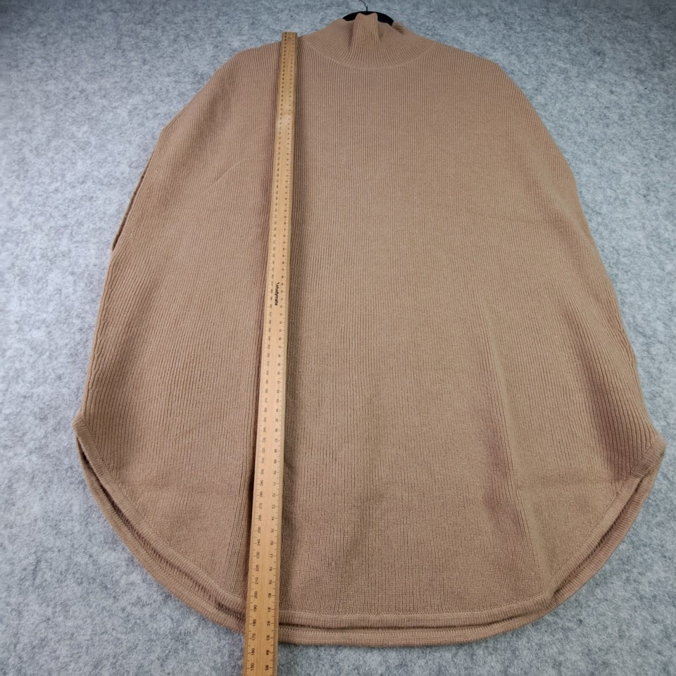 COS Jumper Womens XS Brown Turtle Neck Wool Alpaca Oversize Knit Poncho ...