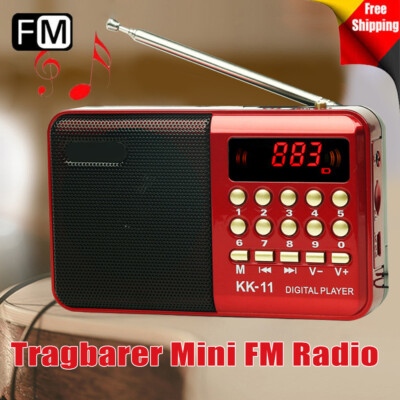 Küchenradio Lautsprecher Akku Mini Box Musikbox FM Radio MP3 Player USB ...