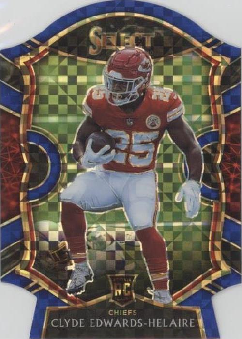 2020 Panini Select - Concourse Clyde Edwards-Helaire #54 Blue Prizm Die ...
