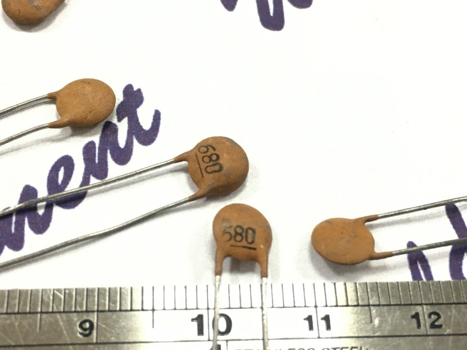 10pcs - 680P (680pF) 50V Disc Ceramic Capacitor NOS | eBay